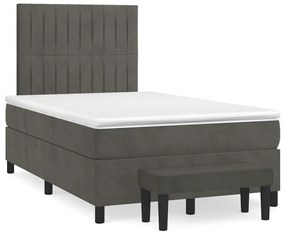 Box spring postel s matrací tmavě šedý 120x190 cm samet