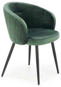 Kovová židle K430, tmavě zelená