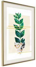 Artgeist Plakát trocha zelené Velikosti (šířkaxvýška): 20x30, Finální vzhled: Zlatý rám s paspartou