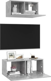 vidaXL 2dílný set TV skříněk dřevotříska [3079120] Barva: Betonová šedá