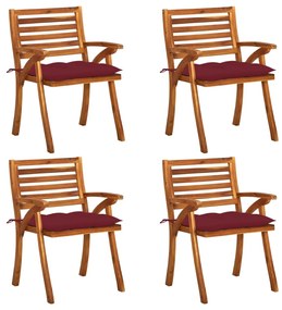 Zahradní židle s poduškami 4 ks masivní akáciové dřevo,  3075198
