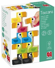 Puzzle zvířata Toucans dřevo 10 ks Goula