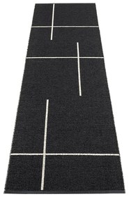 Vinylový koberec Pappelina FRED Black/Vanilla velikost: 70x270cm