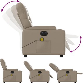 Elektrické masážní polohovací křeslo cappuccino umělá kůže 3204771