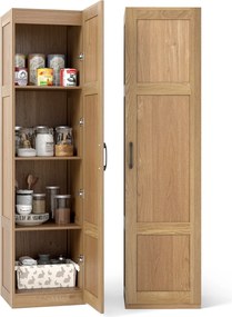 Costway 150 cm vysoká úložná skříň volně stojící 4patrová podlahová – přírodní