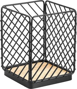 Laveo Oslo, stojan na příbory 106x106x140 mm, černá-hnědá, LAV-ELA_700A