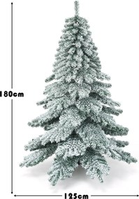 Costway 180 cm umělý vánoční stromeček se sněhovými vločkami Vánoční stromeček