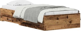 Rám postele Staré dřevo 90 x 200 cm Kompozitní dřevo 3333987