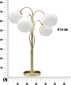 Bílá/ve zlaté barvě stolní lampa se skleněným stínidlem (výška 74 cm) Glamy – Mauro Ferretti