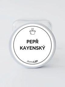 Samolepka na kořenky PEPŘ KAYENSKÝ bílá 5 cm tučné písmo