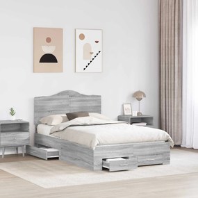 Rám postele s čelo Šedá Sonoma 120 x 200 cm Kompozitní dřevo 3413626