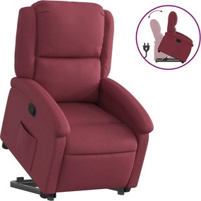 Zvedací polohovací křeslo vínové textil 3204167