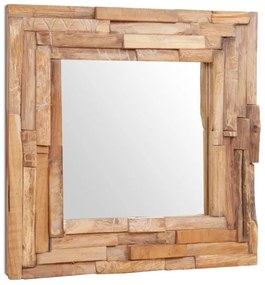 vidaXL Dekorativní zrcadlo teak 60 x 60 cm čtvercové