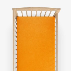 Goldea froté prostěradlo do dětské postýlky - oranžové 70 x 140 cm