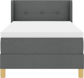 Postel s boxspringem s čelo Tmavě šedá 200 x 80 cm textil 3341259
