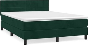 Box spring postel s matrací tmavě zelená 140x190 cm samet 3141302