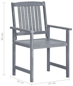 Zahradní židle 8 ks masivní akáciové dřevo šedé,  3078206