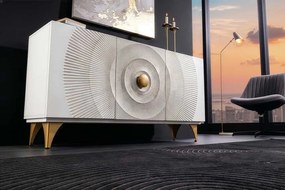 Designová komoda Venetia 140 cm bílé mango