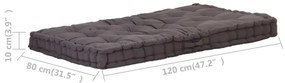 Poduška na nábytek z palet bavlna 120 x 80 x 10 cm antracitová - Default Title