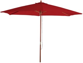 Slunečník Florida Ø 3m - polyester/dřevo - bordeaux