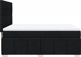 Box spring postel s matrací černá 160x200 cm textil 3294021