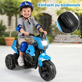Costway 6 V Dětský motocykl 3-kolový elektrický motocykl s LED