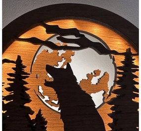 Li-Go "Vlk a měsíc" lampa 20x22cm provedení povrchu: dub světlý