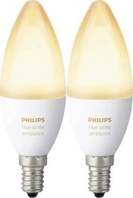 Led žárovka philips hue white ambiance 6w e14 set 2ks