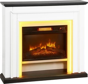 HOMCOM elektrický krb 1800W, dekorativní krbová replika s RGB LED světly, efekt plamene, krbový nástavec, 105 x 27 x 97 cm, černá