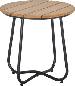 Zaoblený zahradní stůl Outsunny - Elegantní nábytek, stabilní s nastavitelnými nožkami, ideální pro zahradu, terasu a obývací pokoj, ocelový hnědý Ø4…