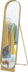 HOMCOM Zrcadlo s obloukovým rámem 40 x 160 cm, velké zrcadlo s kovovým rámem a ochrannou fólií, stojící nebo opřené o zeď, do ložnice, obývacího pokoj