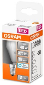 OSRAM Classic P LED žárovka E14 4,9W 6 500 K matná