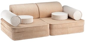 Světle hnědá manšestrová dětská pohovka 132 cm Settee – Wigiwama