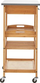 Bambusový servírovací stolek na kolečkách 41x58 cm Harlow – Premier Housewares