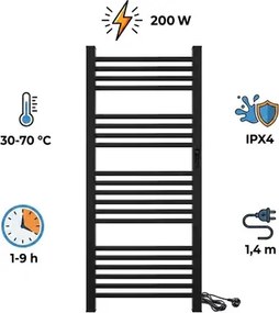 Solight elektrický sušák ručníků 200W / Sušák ručníků / 30-70 °C / Čas