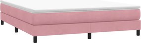 Postel Box Spring bez matrace růžová 180x220 cm samet 3315890