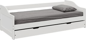 Postel s výsuvnou přistýlkou, 90x200, bílá, masiv, LAURA NEW Kondela 0000357989