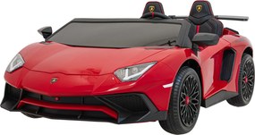 Ramiz Elektrické autíčko Lamborghini Aventador SV pro 2 děti červené + dálkové ovládání 2,4 GHz + EVA pěna + LED audio
