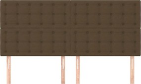 Čelo postele tmavě hnědé 200 x 5 x 118/128 cm látkové 3116791
