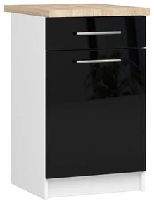 Kuchyňská skříňka OLIVIA S50 SZ1 - bílá/černý lesk