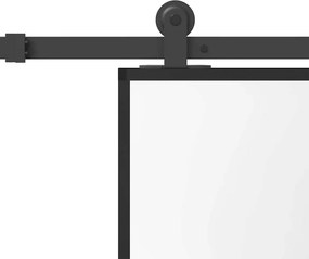 Posuvné dveře s kováním 76x205 cm tvrzeného sklo a hliník 3333010