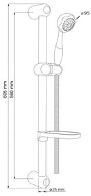 Mereo Sprchová souprava, pětipolohová sprcha, dvouzámková hadice, stavitelný držák, mýdlenka, plast/chrom