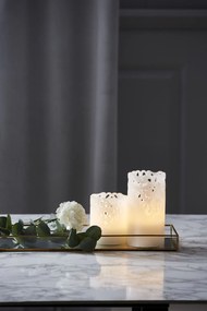 STAR TRADING Vosková LED svíčka Clary White 15 cm, bílá barva, plast, vosk