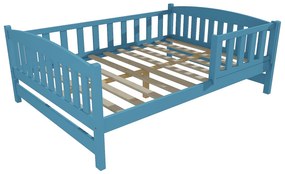Dětská postel DP 002 XL se zábranou (Barva dřeva: barva modrá, Rozměr: 140 x 200 cm)