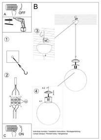 Sollux SL.0717 - Lustr na lanku TOYA 1xE27/60W/230V pr. 40 cm
