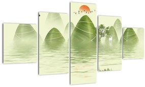 Obraz - Údolí zelených hor (125x70 cm)