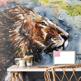 Tapeta král zvířat v akvarelu - 150x100 cm