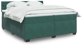 Box spring postel s matrací tmavě zelená 200x200 cm samet 3288711