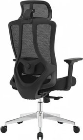 ERGODO Ergonomická kancelářská židle ARVETO - černá síťovina / nosnost 150 kg