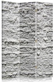 Ozdobný paraván Betonová šedá - 110x170 cm, třídílný, obustranný paraván 360°